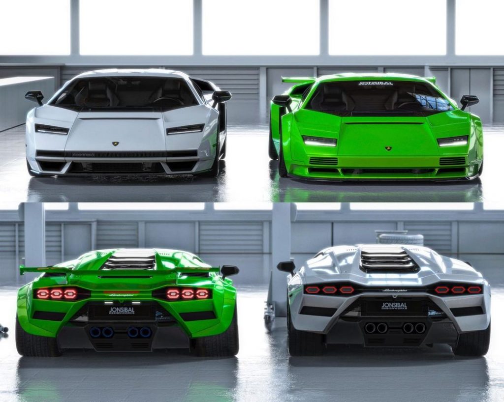 2022 Lamborghini Countach Redesign Shows Big Wing and Arches For Vivid ...
