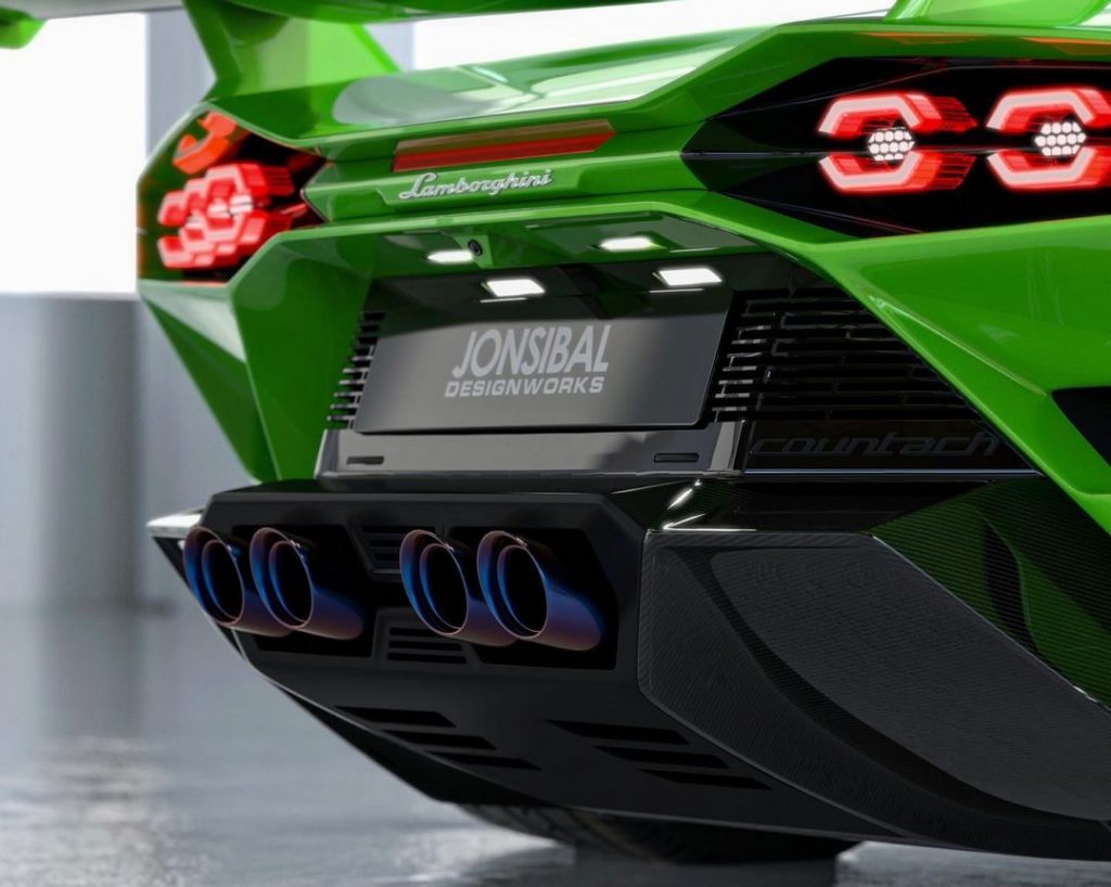 2022 Lamborghini Countach Redesign Shows Big Wing and Arches For Vivid ...