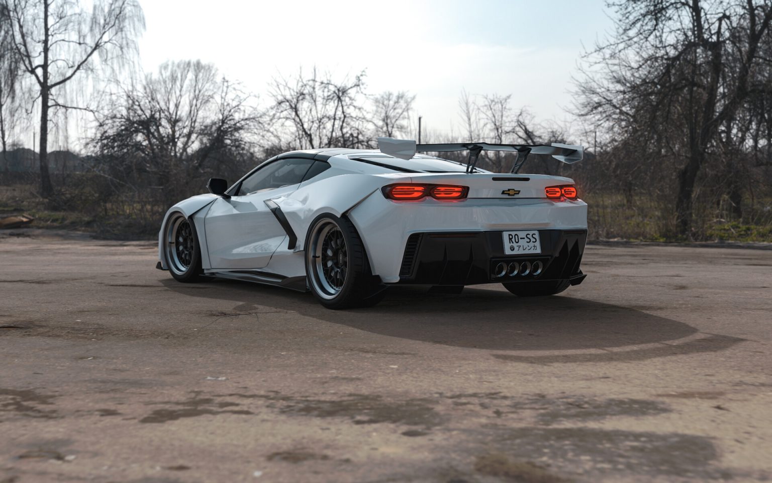 Mid-Engined Chevy Camaro Looks Sinister in C8 Corvette-Based Rendering