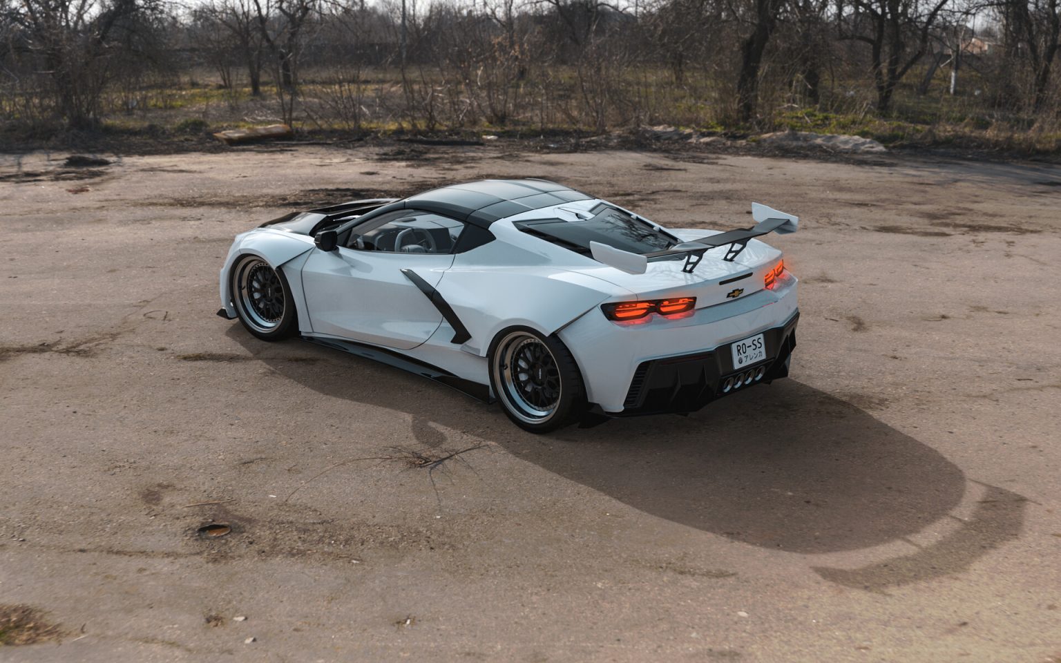 Mid-Engined Chevy Camaro Looks Sinister in C8 Corvette-Based Rendering