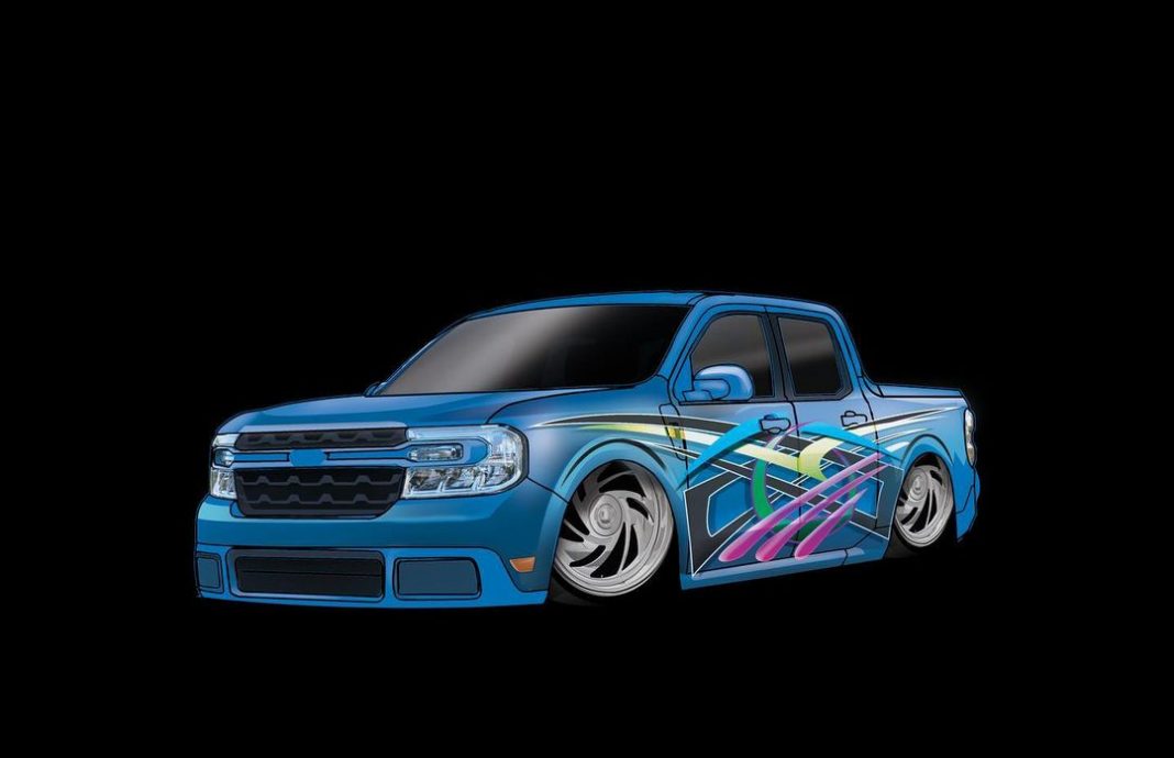 2022 Ford Maverick Mini Truck Makeover Is 90s Nostalgia, Jumps on 20 ...