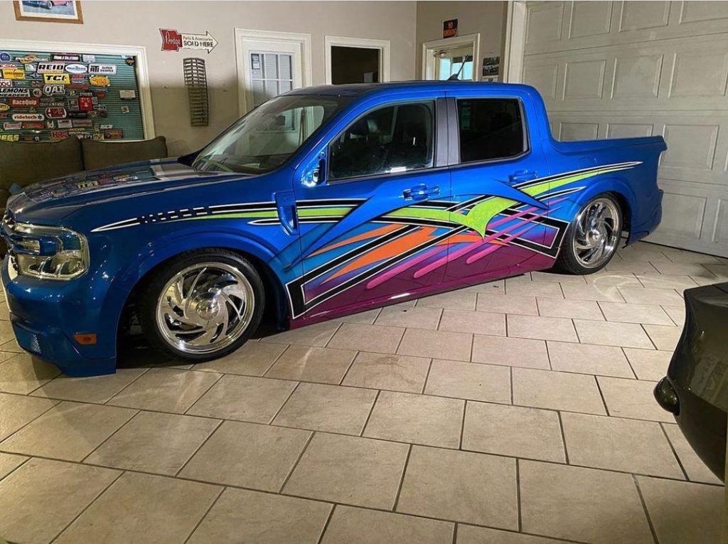 2022 Ford Maverick Mini Truck Makeover Is 90s Nostalgia, Jumps on 20 ...