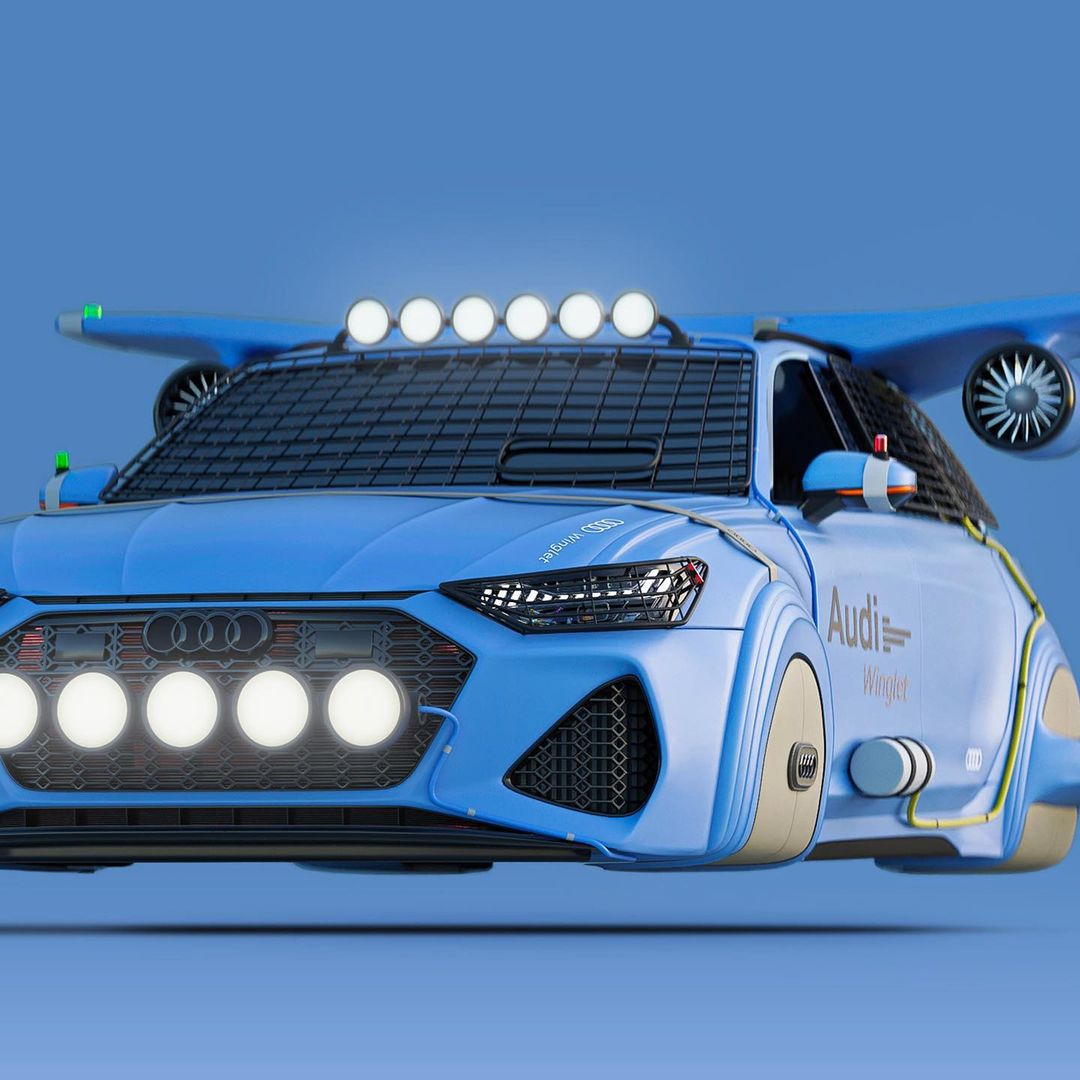 Flying Audi RS6 Digitally Enjoys Maiden Voyage Thanks to Winglet Kit