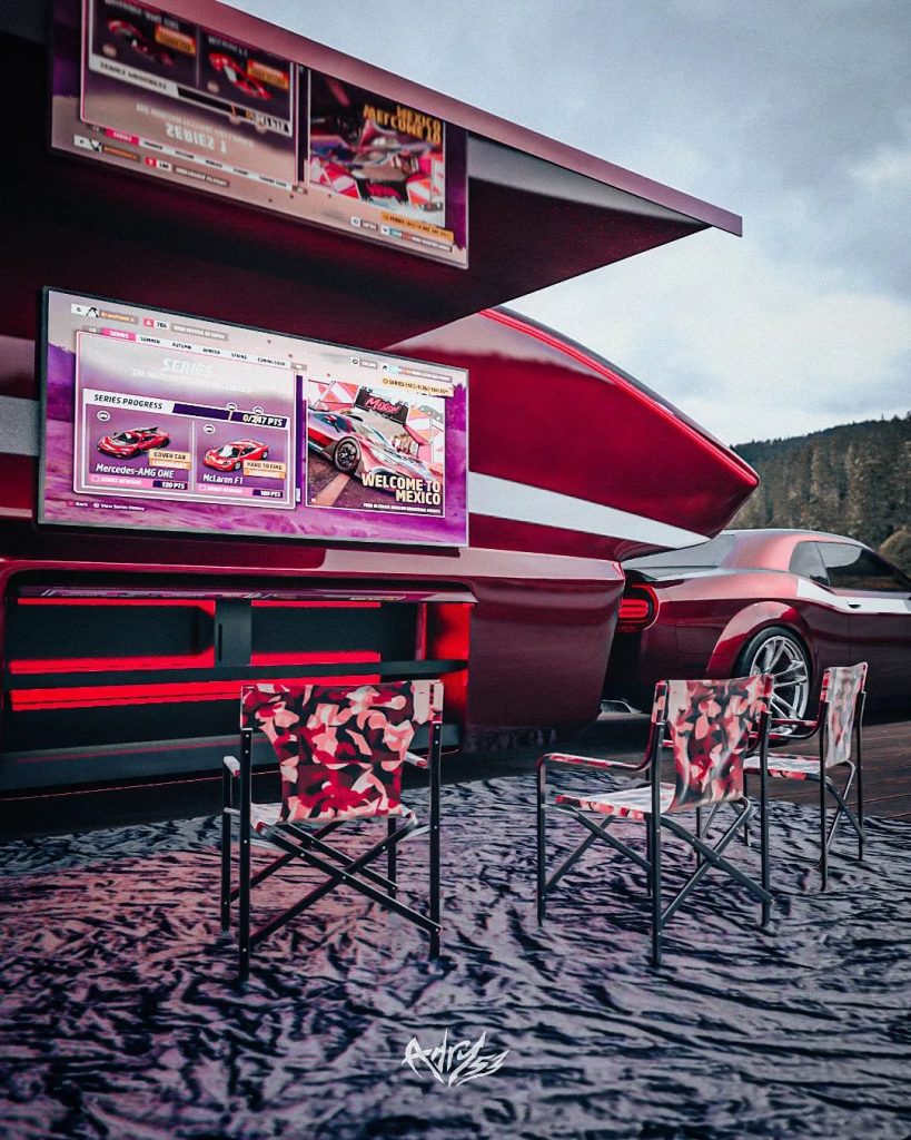 Dodge Challenger Pulls "Muscle Trailer" in Custom Camping CGI