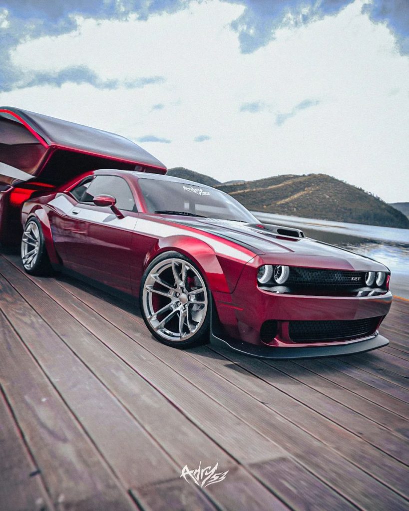 Dodge Challenger Pulls "Muscle Trailer" in Custom Camping CGI