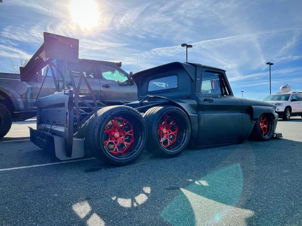 The DeBerti C10 Slayer is a 1965 Chevy Six-Wheeler With 1000 HP LSX