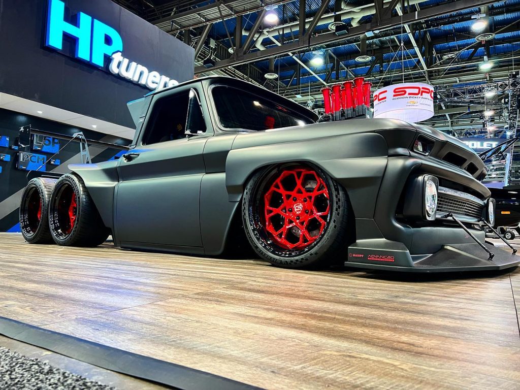 The DeBerti C10 Slayer is a 1965 Chevy Six-Wheeler With 1000 HP LSX