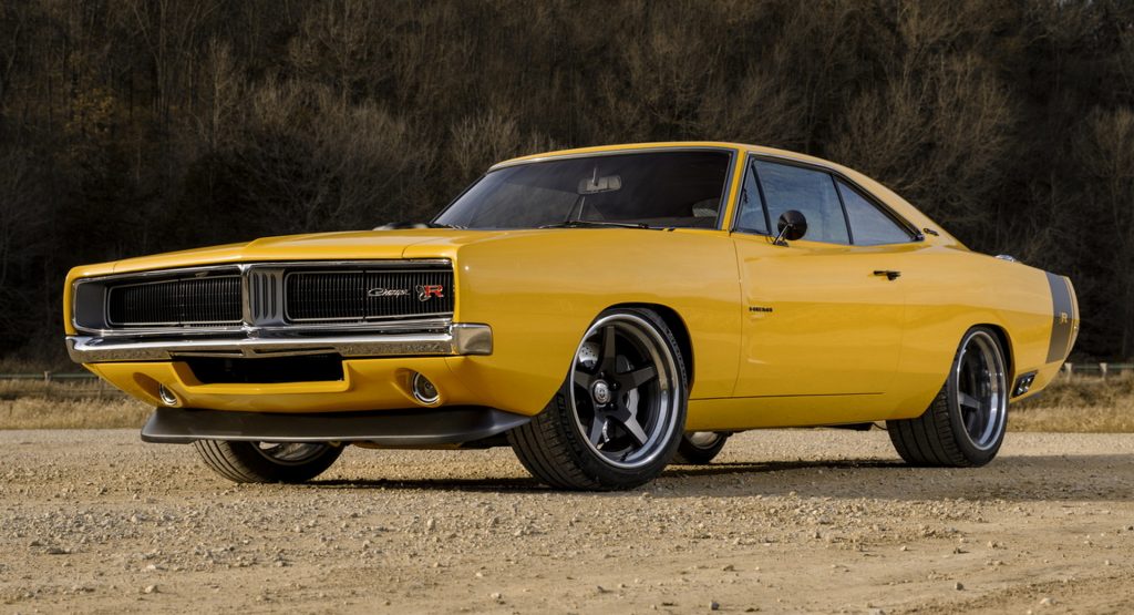Yellow 1969 Dodge Charger "Captiv" Packs Hellcat V8 and Ringbrothers Mods