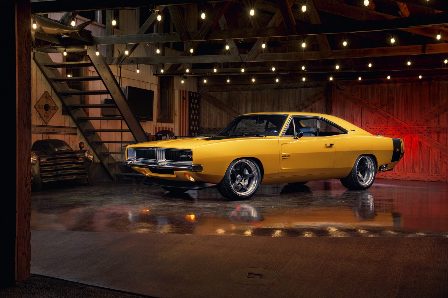 Yellow 1969 Dodge Charger "Captiv" Packs Hellcat V8 and Ringbrothers Mods