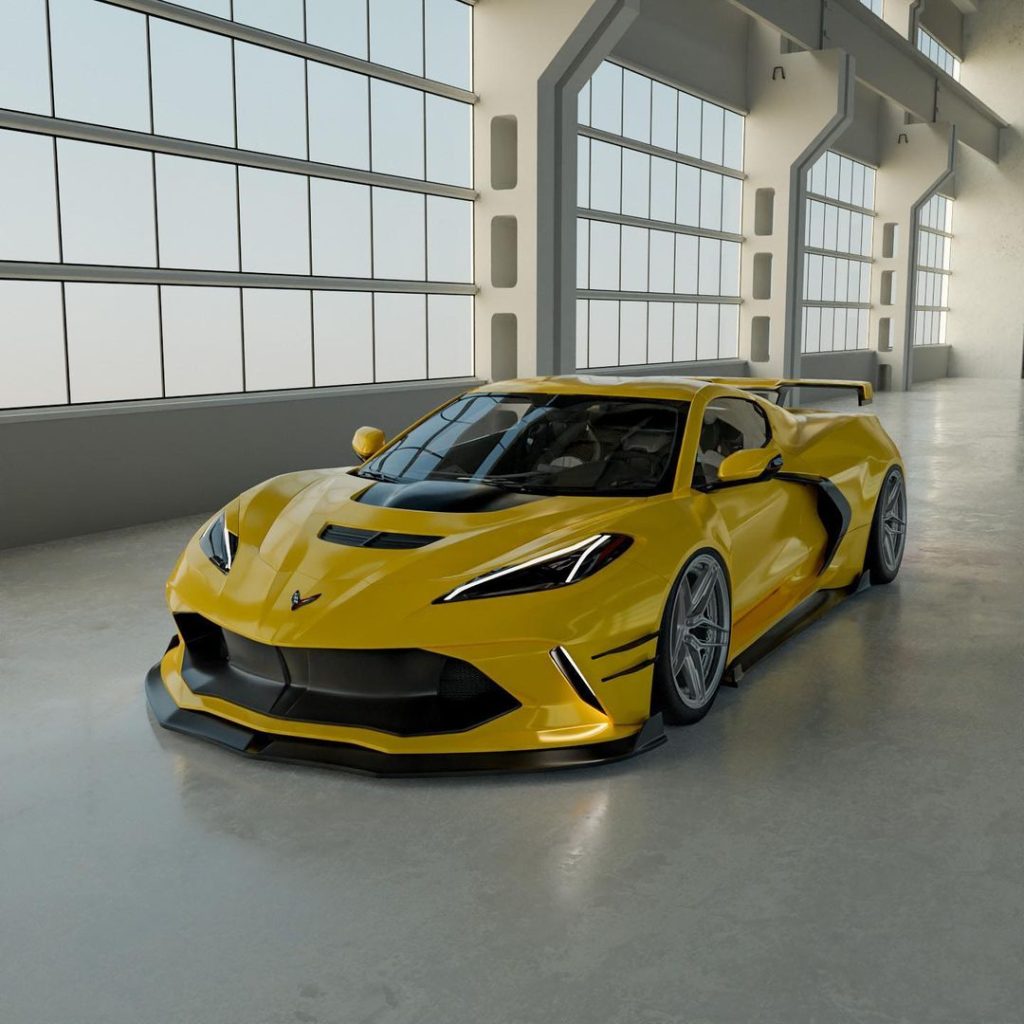 C8 Corvette With C7 Stingray Front Design Is an Avante Widebody Render