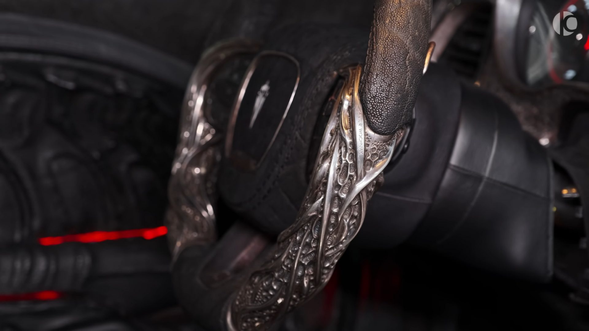 This Dodge Hellcat Has an Engraved Silver and Elephant Leather Interior