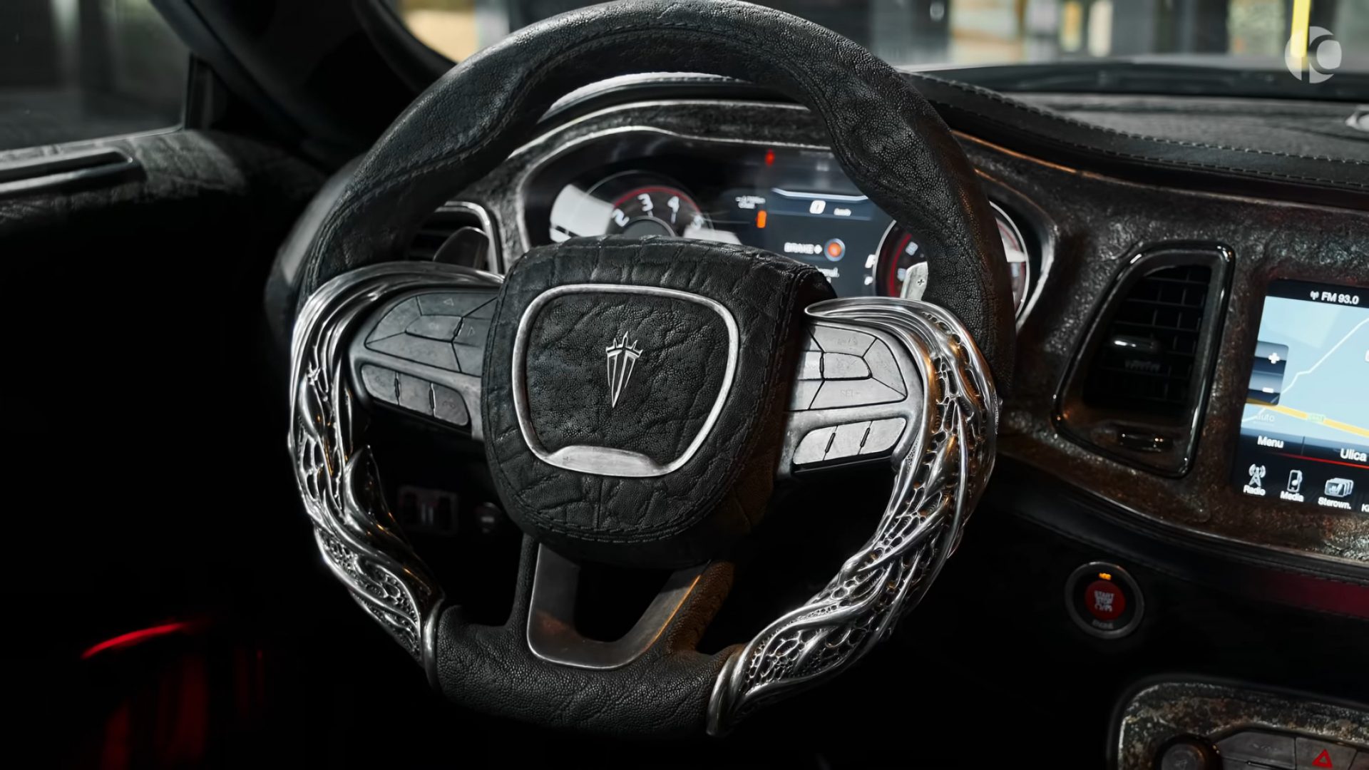 This Dodge Hellcat Has an Engraved Silver and Elephant Leather Interior