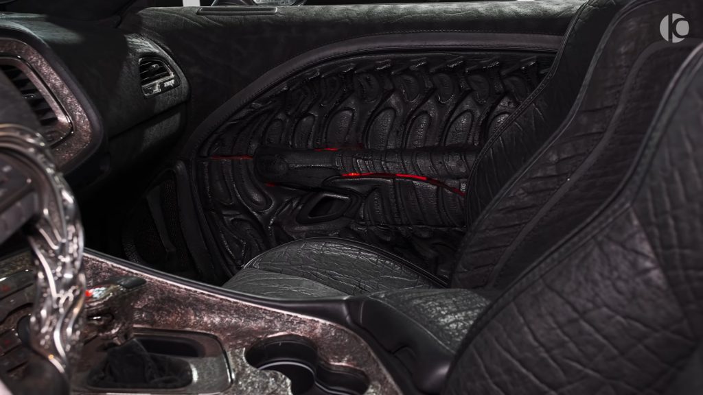 This Dodge Hellcat Has an Engraved Silver and Elephant Leather Interior