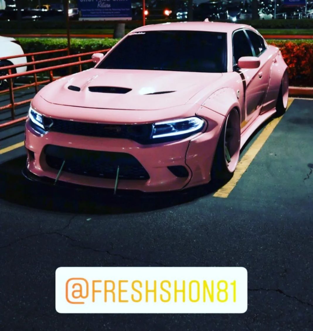 Shirokai Dodge Charger "Pink Flamingo" Flexes Widebody on Tiffany Blue Wheels