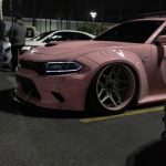 Shirokai Dodge Charger "Pink Flamingo" Flexes Widebody on Tiffany Blue Wheels