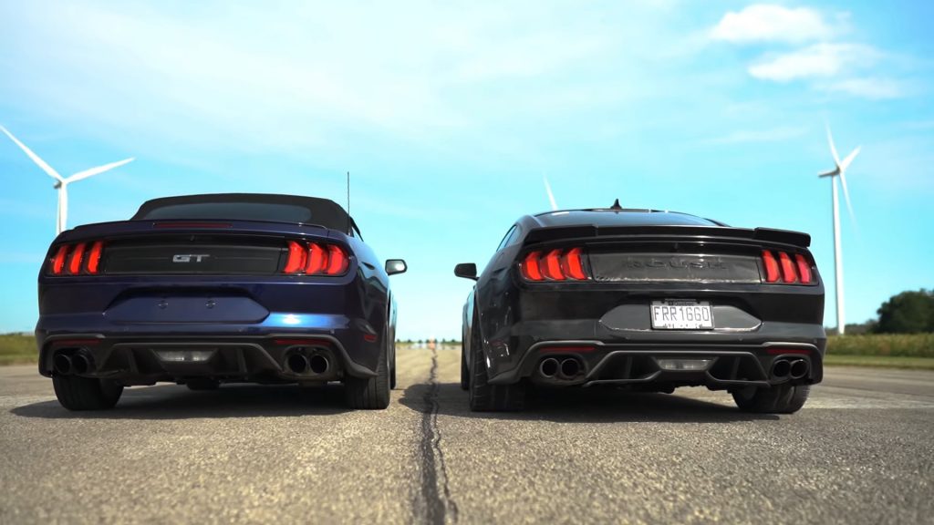 Roush Stage 3 Mustang Crushes Stock Mustang GT in Drag Race