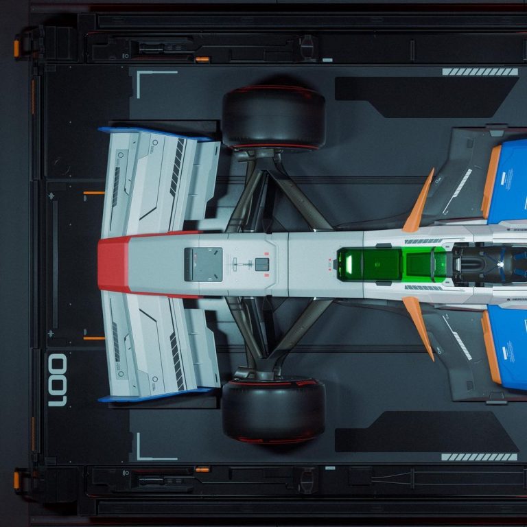 Gundam F1 Car Is a V10 Mobile Suit with Nostalgic Colors in Detailed ...