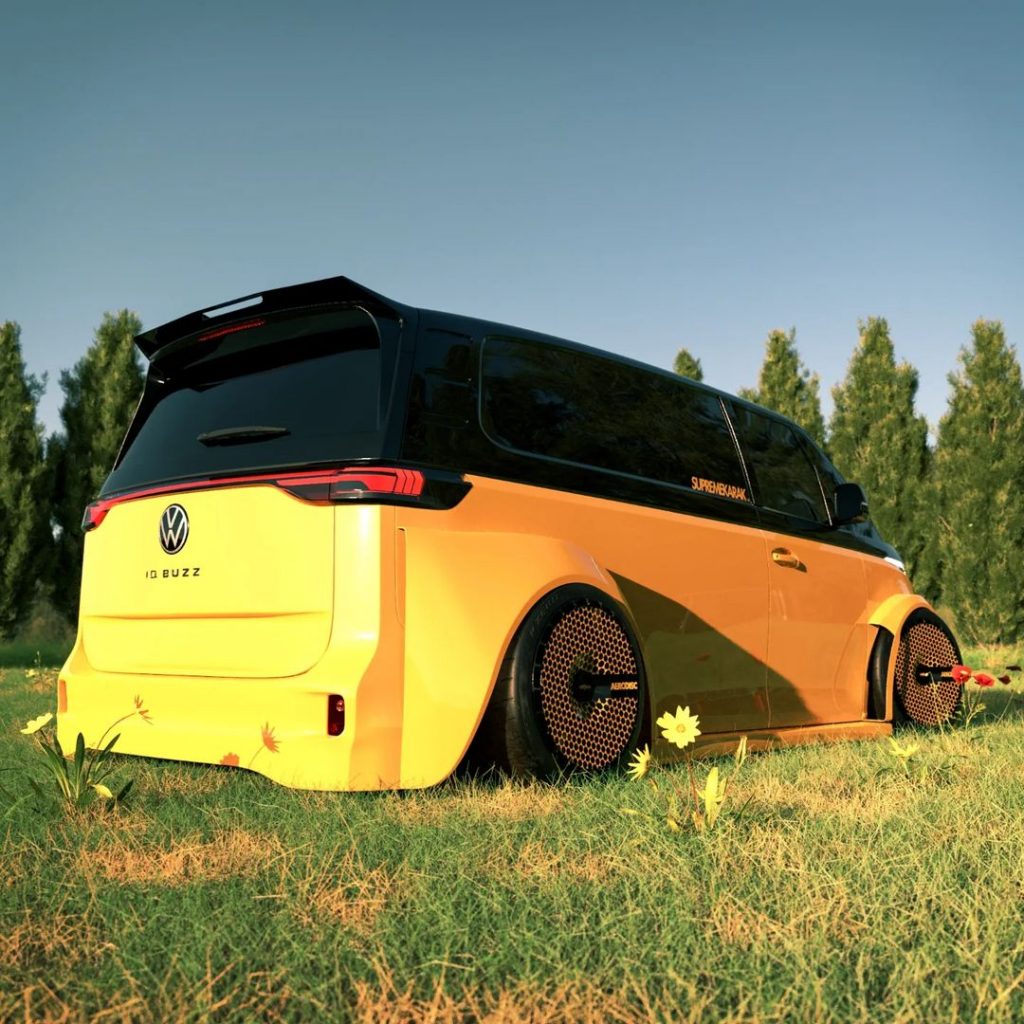 Widebody VW ID. Buzz "Queen Bee" Gets Slammed on Honeycomb Rotiforms in ...