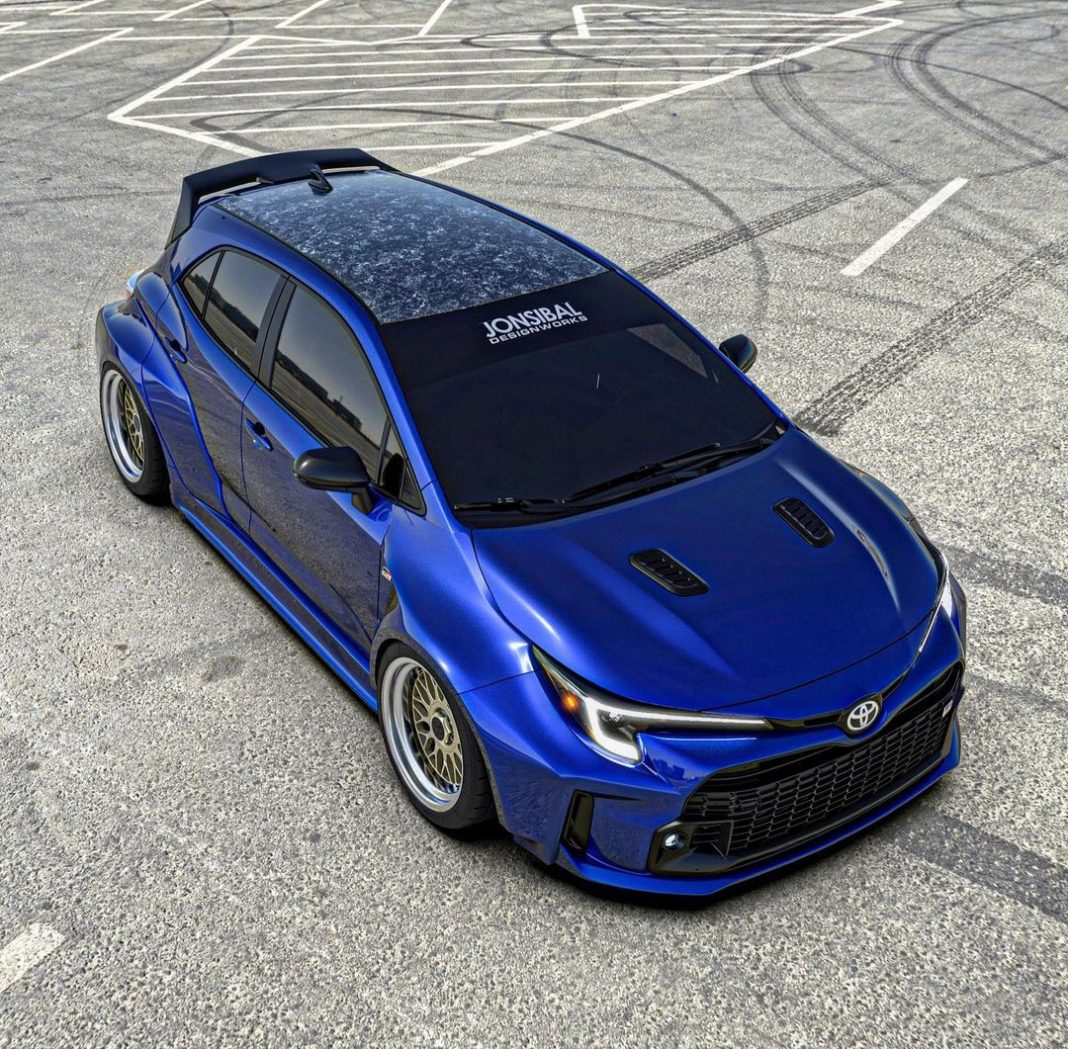 First Production Widebody for Toyota GR Corolla Gets Blue-and-Gold STI ...