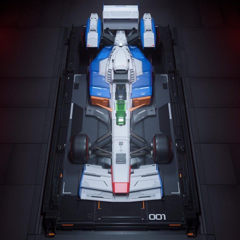 Gundam F1 Car Is a V10 Mobile Suit with Nostalgic Colors in Detailed ...