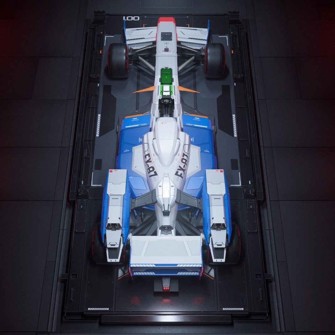Gundam F1 Car Is a V10 Mobile Suit with Nostalgic Colors in Detailed ...