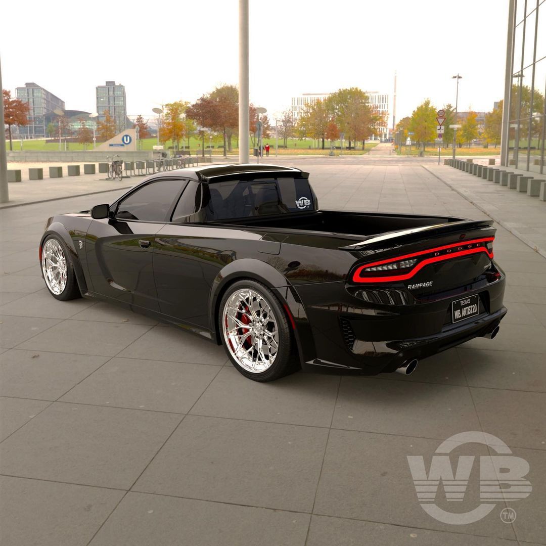 Dodge Charger Hellcat Widebody Pickup Truck Is the Modern Rampage CGI ...