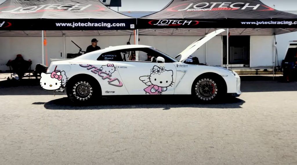 7s Nissan GT-R "Hello Kitty" Drag Races Built Dodge Demon, Almost Nails It