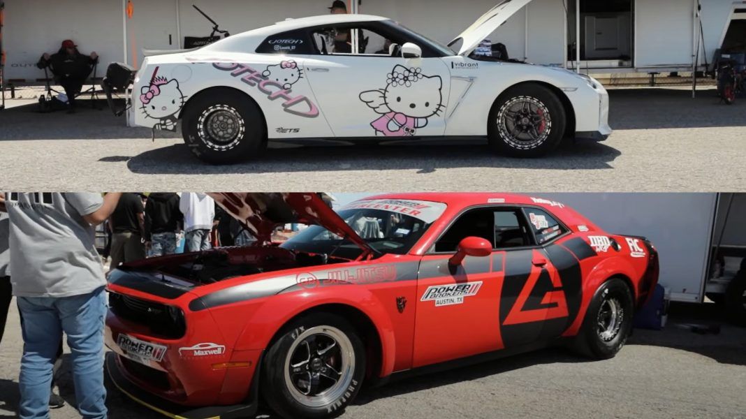 7s Nissan GT-R "Hello Kitty" Drag Races Built Dodge Demon, Almost Nails It
