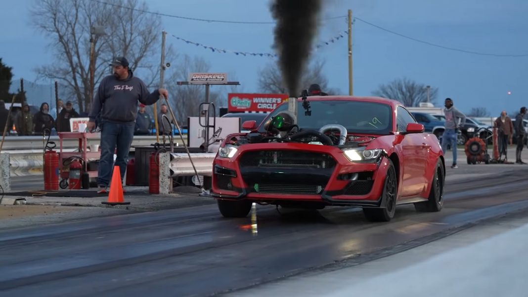 Diesel-Powered Ford Mustang Goes on Road Trip, Rolls Coal at the Track