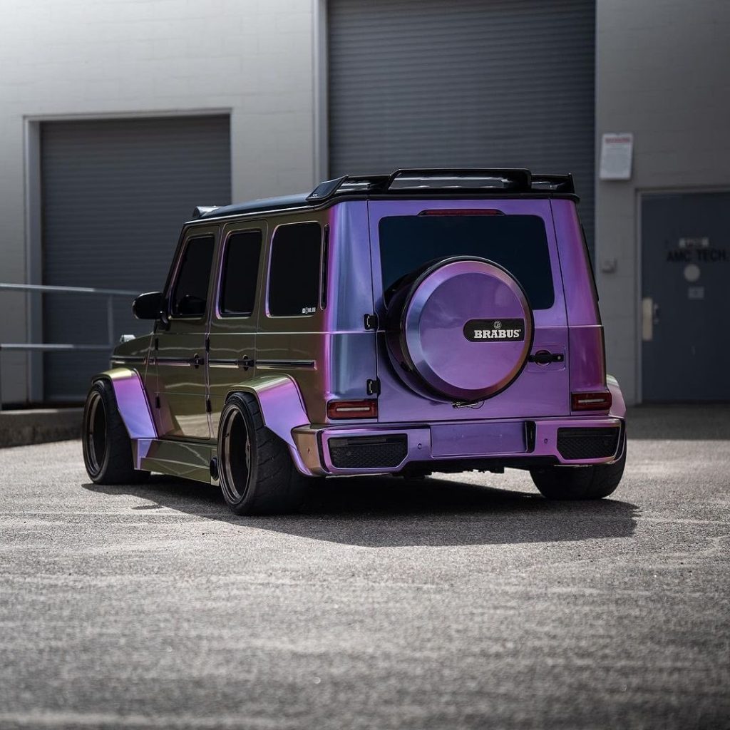 Slammed Mercedes-AMG G63 Matches Midnight Purple to Rotiform Wheels