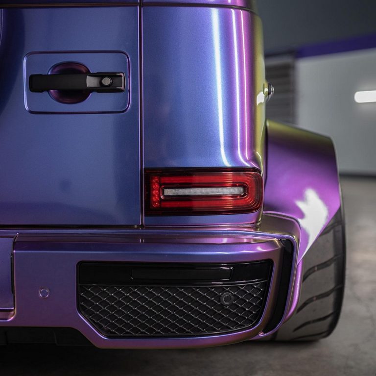 Slammed Mercedes-AMG G63 Matches Midnight Purple to Rotiform Wheels