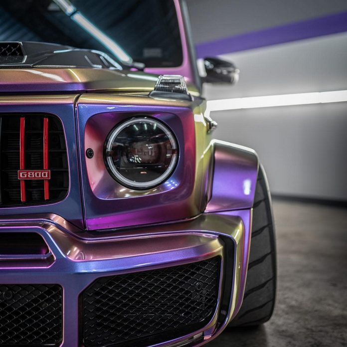 Slammed Mercedes-AMG G63 Matches Midnight Purple to Rotiform Wheels