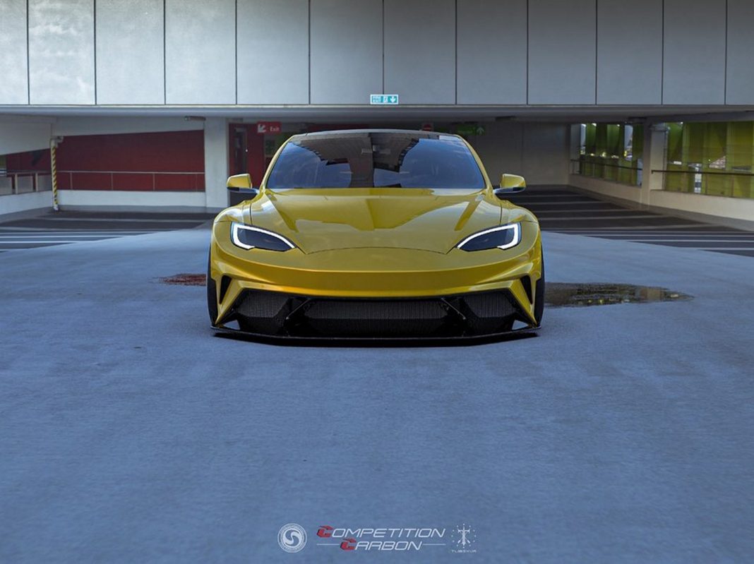 Tesla Model S Plaid Widebody by Competition Carbon Coming to SEMA 2022