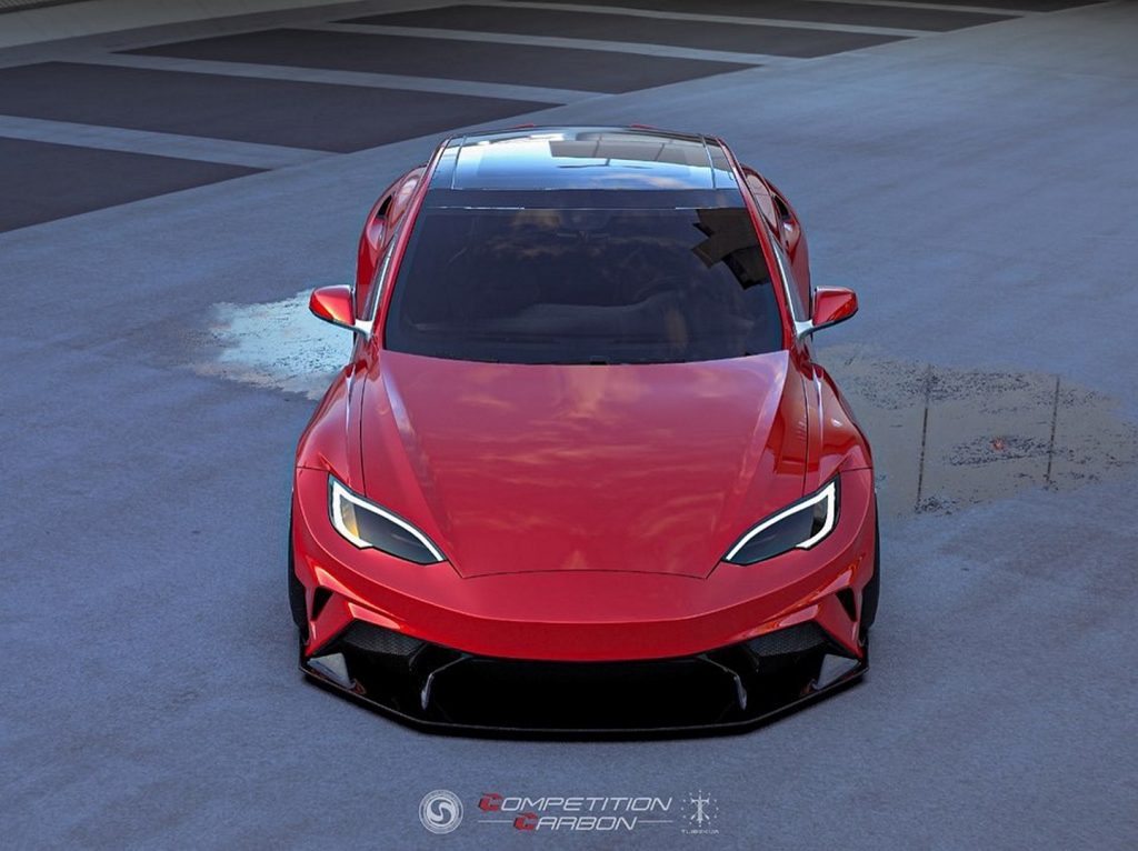 Tesla Model S Plaid Widebody by Competition Carbon Coming to SEMA 2022