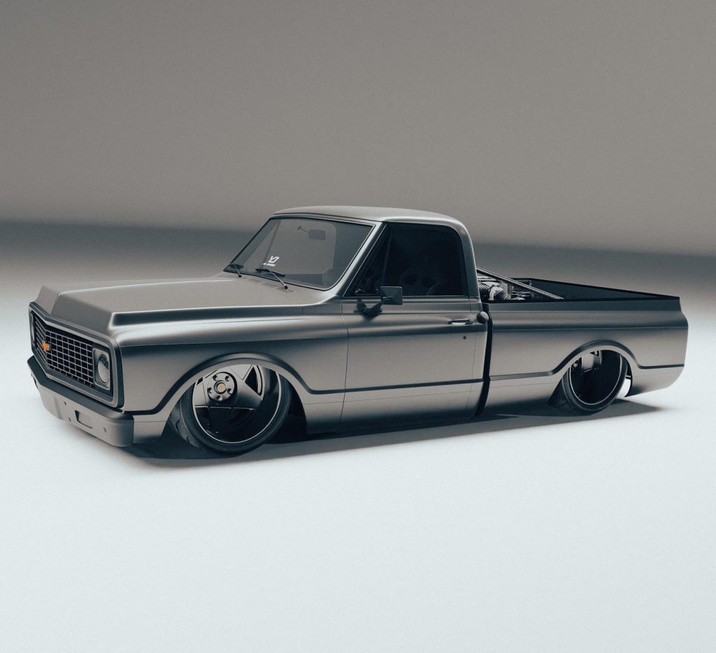 1971 Chevy C10 "Wombo Combo" Flexes Digital Mid-Mounted Ferrari Enzo Engine