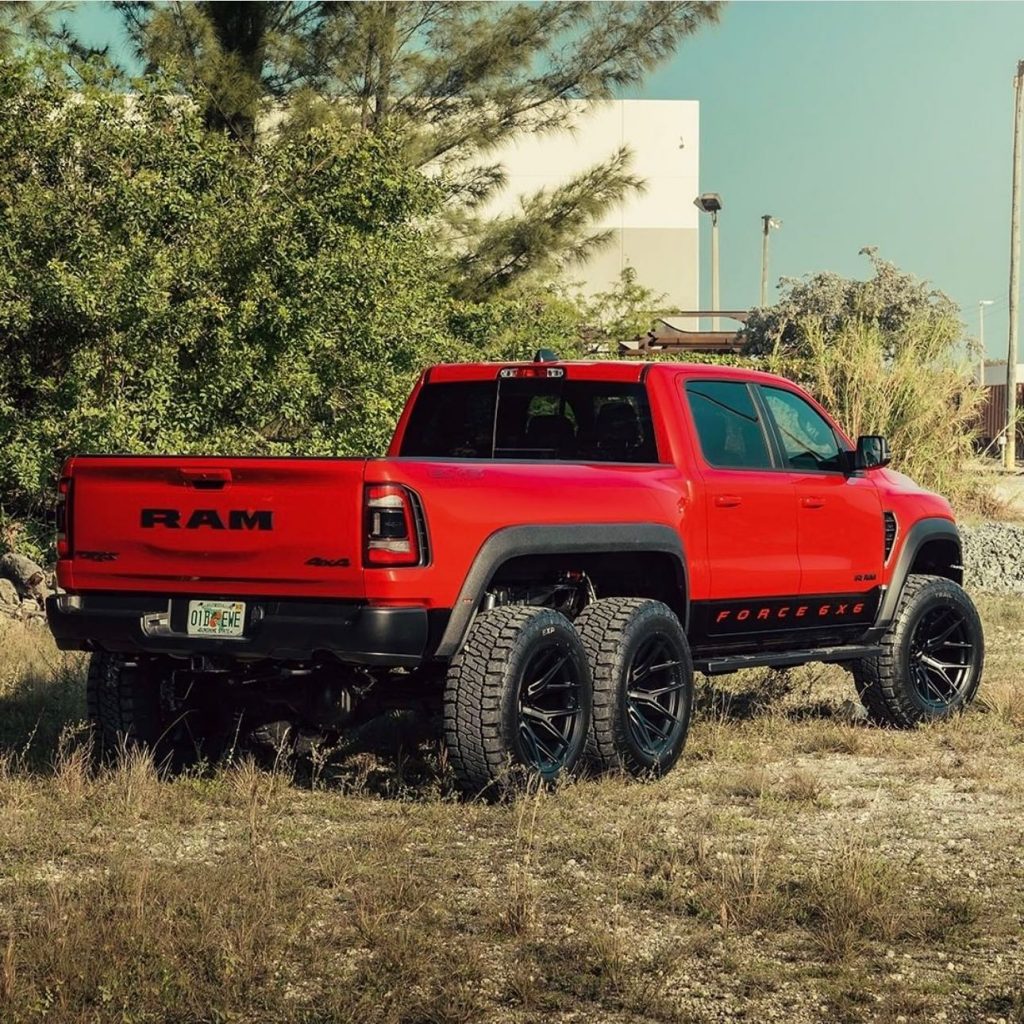 Ram TRX 6x6 Monster Truck Flexes 22-Inch Satin Black Vossen Wheels