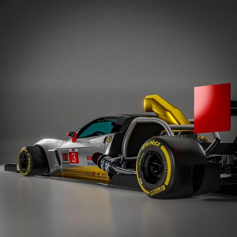 F1-Chopped C6 Corvette Z06 Rises as SEMA-Worhty Mid-Engined Chevy CGI