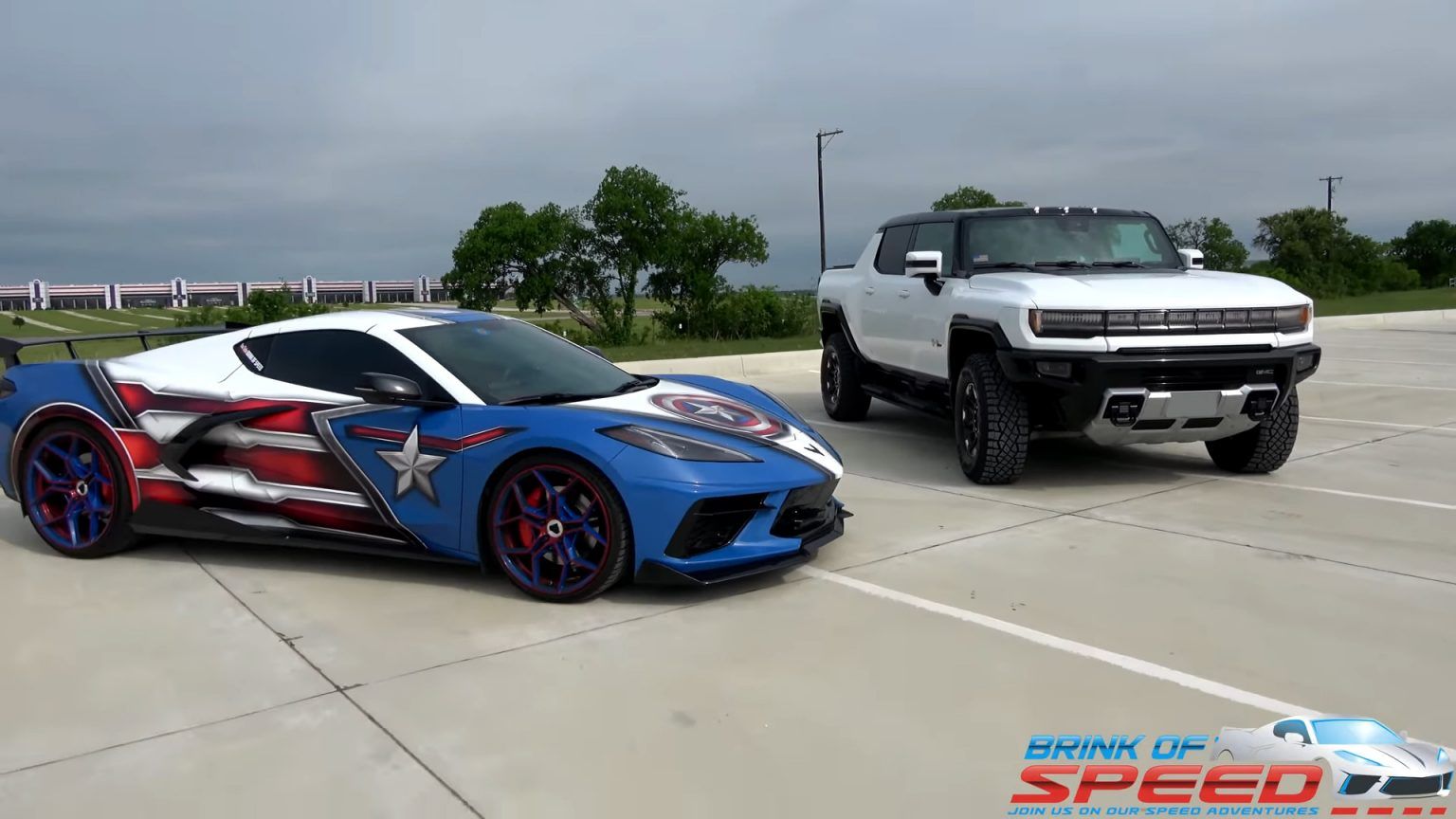 1000 HP Hummer EV Drag Races 495 HP C8 Corvette, America Wins