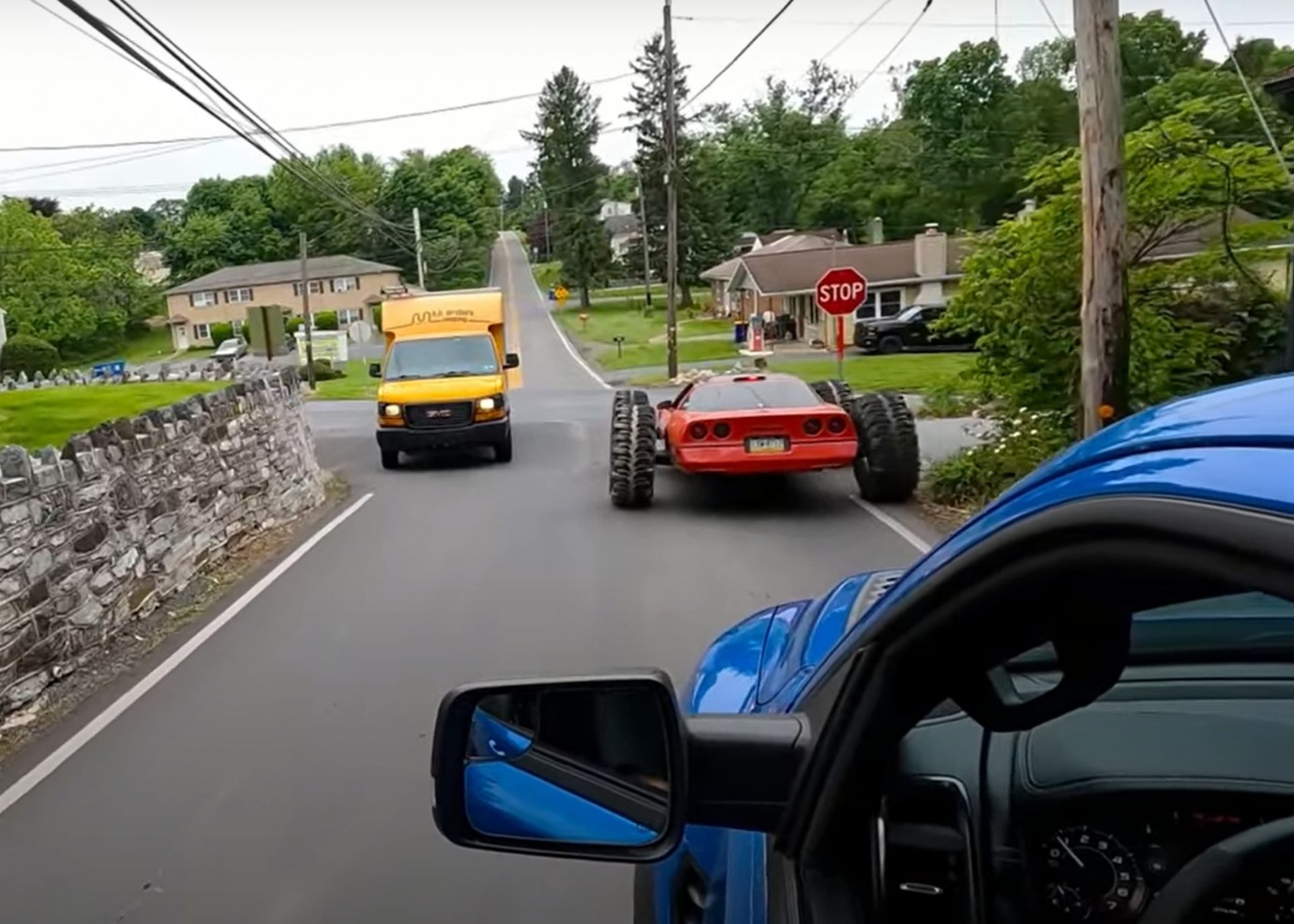 C4 Corvette on 44-inch Bogger Tires Is Almost Perfect Redneck Engineering