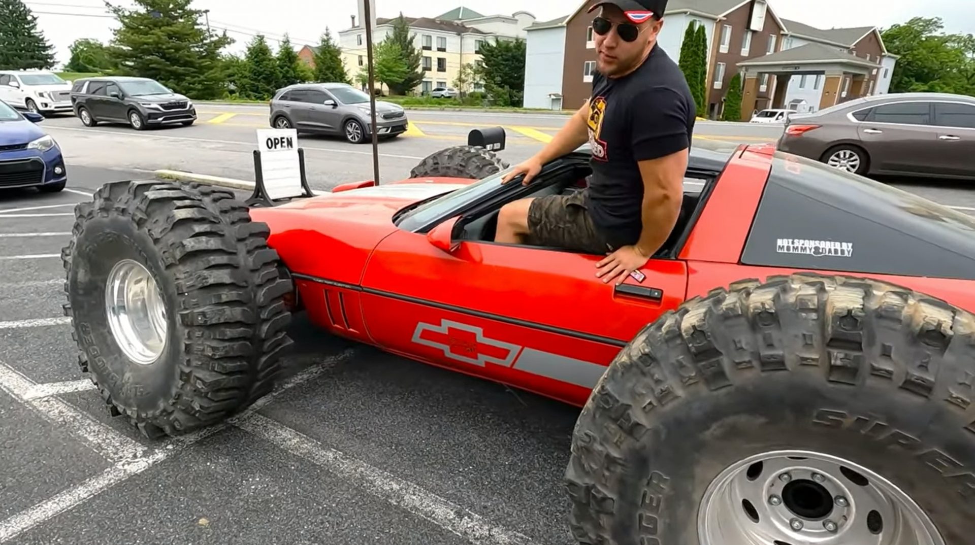 C4 Corvette on 44-inch Bogger Tires Is Almost Perfect Redneck Engineering