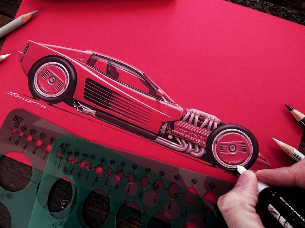 Ferrari Testarossa Hot Rod on Cheese Grater Wheels Moves Flat-Twelve Up ...