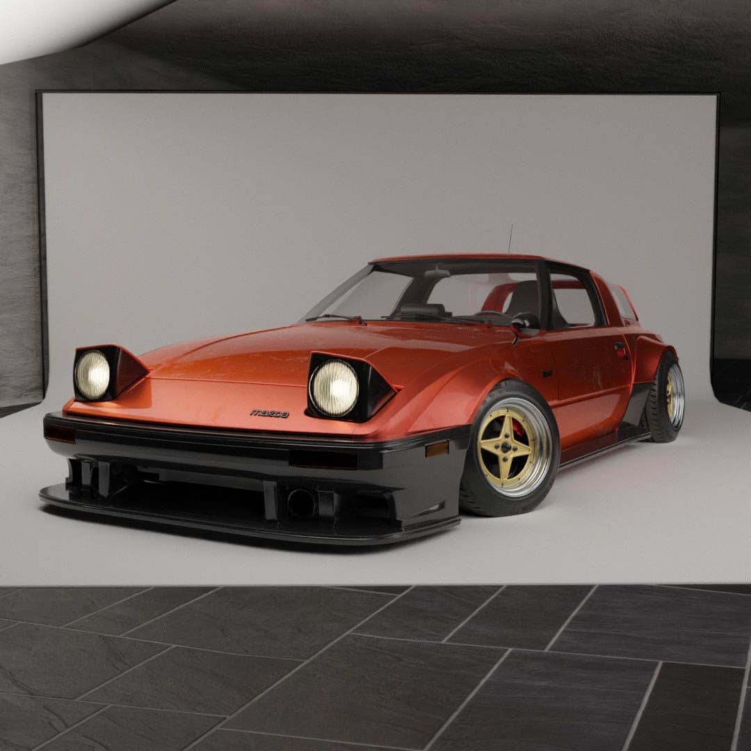 Slammed Mazda RX-7 Wagon Breaks the Sports Car Mold in Retro Dream