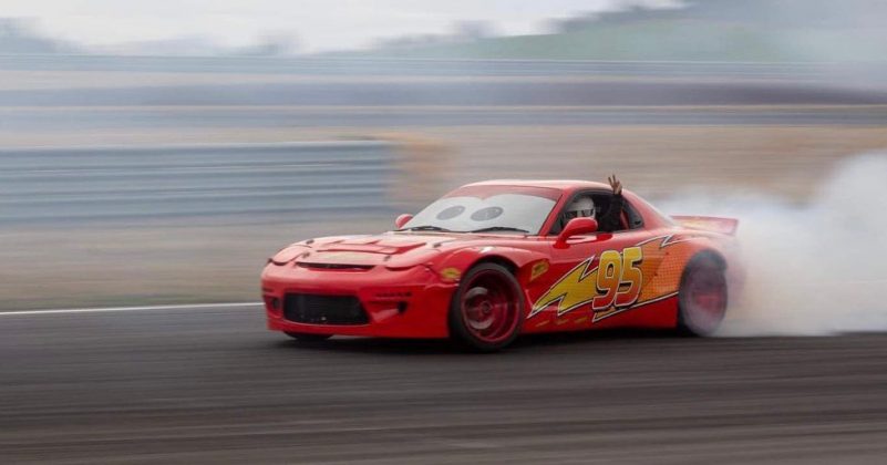 Lightning McQueen Mazda RX-7 Drift Car Puts the Rotors in Piston Cup