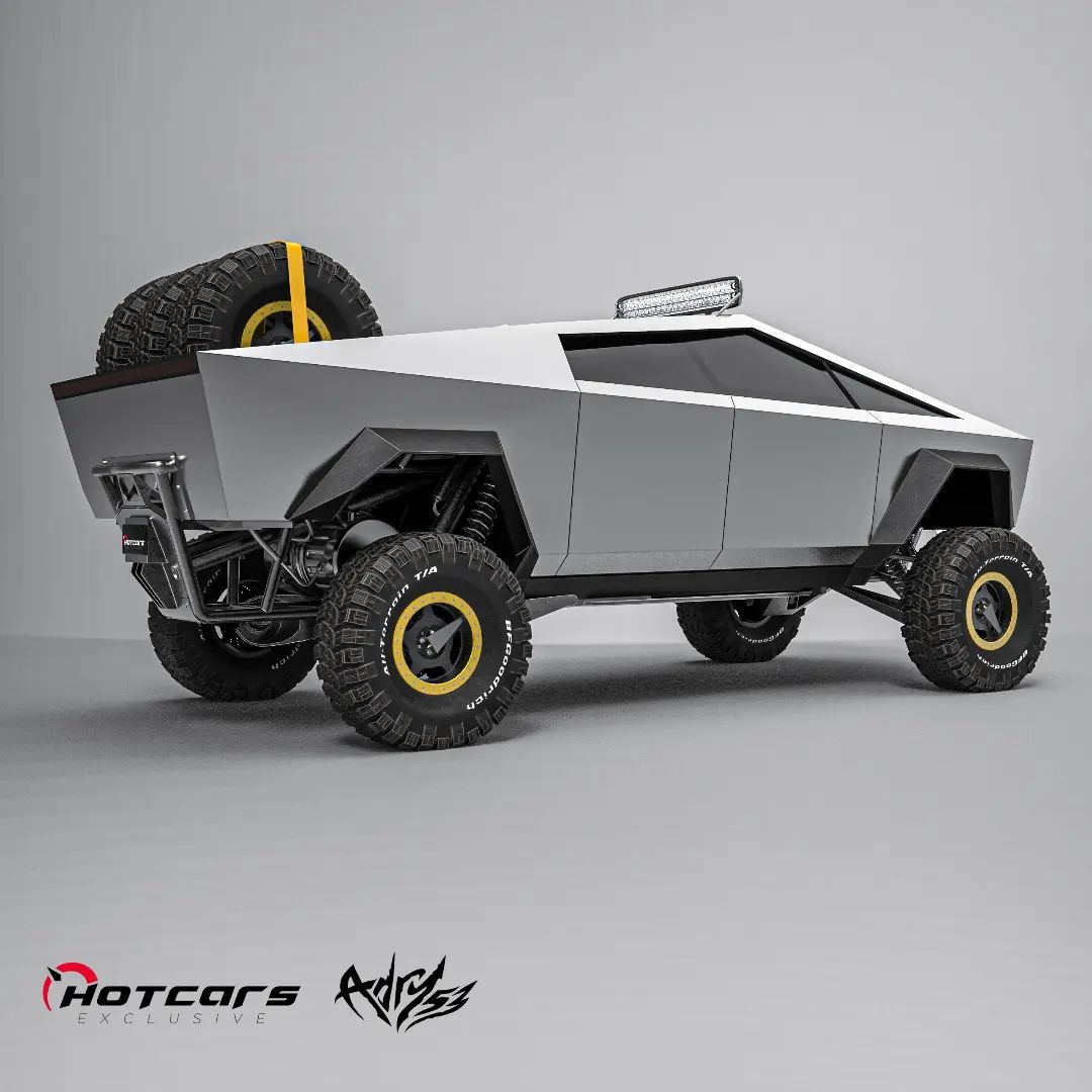 Baja Tesla Cybertruck Is a Lifted Off-Roader Rendering With Portal EV Axles