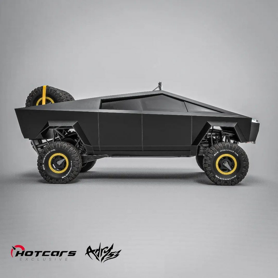 Baja Tesla Cybertruck Is a Lifted Off-Roader Rendering With Portal EV Axles