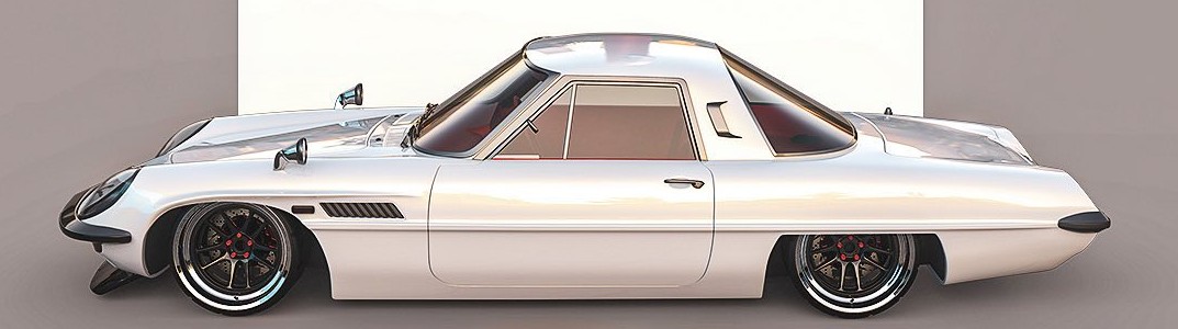 Fully Slammed 1970 Mazda Cosmo Digitally Brings Low and Slow Rotary Life