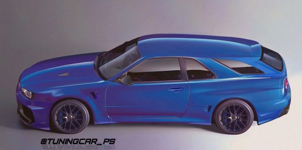 R34 Nissan GT-R Two-Door Wagon Brings Long-Roof Conversion for JDM Dream