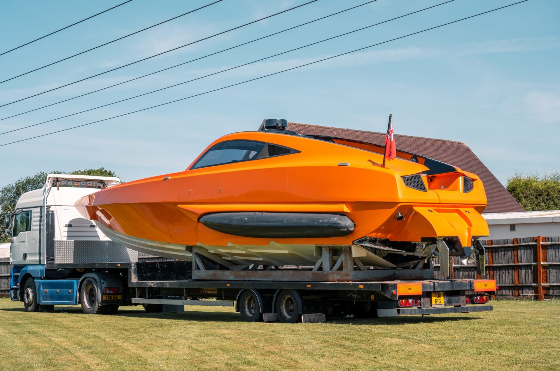 Lamborghini Orange 2020 XSMG 75 MPH Speedboat with Carbon Kevlar Hull ...