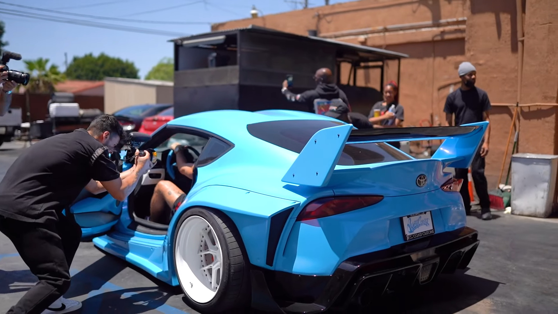 SteveWillDoIt Gets Widebody Toyota Supra Done at WCC, It's a Slammed Smurf