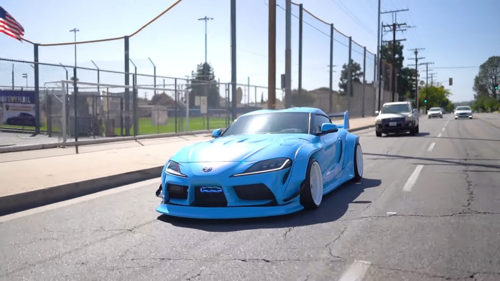 SteveWillDoIt Gets Widebody Toyota Supra Done at WCC, It's a Slammed Smurf